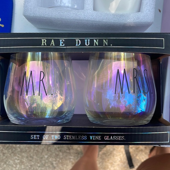 Dining | Rae Dunn Mr Mrs Stemless Wine Glasses | Poshmark